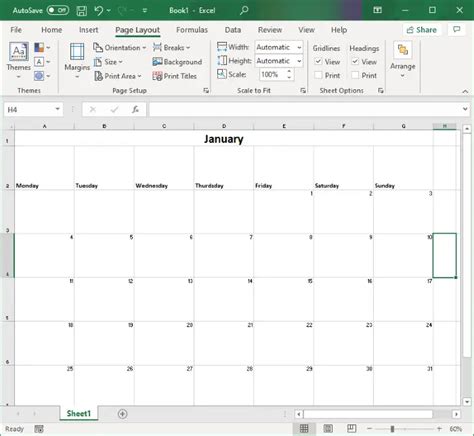 Insert Calendar In Excel
