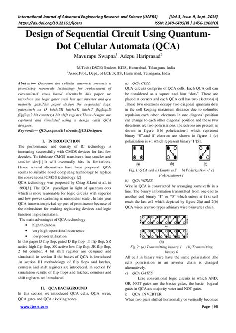 pdf design of sequential circuit using quantum dot cellular automata qca ijaers journal