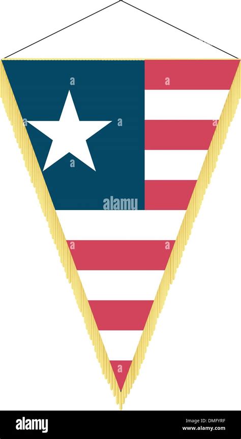 Vector Image Of A Pennant With The National Flag Of Liberia Stock