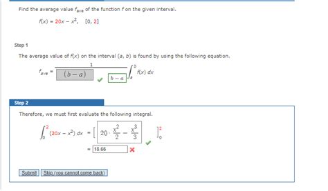 solved find the average value fave of the function f on the