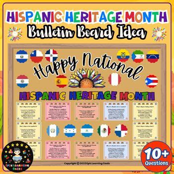 Hispanic Heritage Month Bulletin Board Ideas Activities Games Bundle