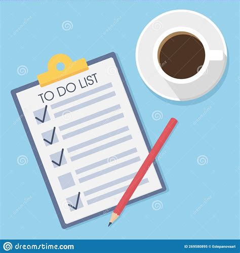 To Do List With Check Marks In Flat Style Stock Vector Illustration