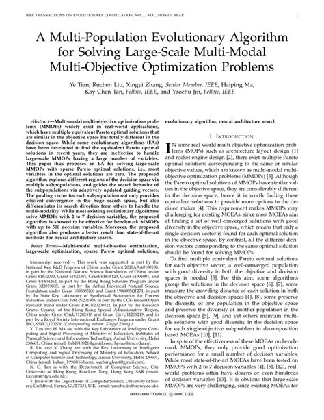 pdf a multi population evolutionary algorithm for solving large scale multi modal multi
