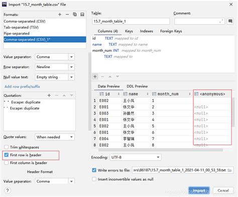 datagrip导入csv报错[42000][1064] you have an error in your sql syntax； check the manual that