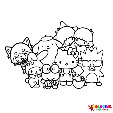 52 pages à colorier de personnages de Sanrio ColoringPagesOnly