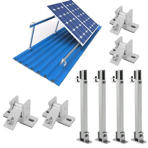 4 Stück Alu Dach Aufständerung ausziehbar Halterung Solarmodule
