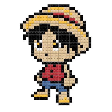Luffy Pixel Art Characters Pixel Art Pixel Art Grid