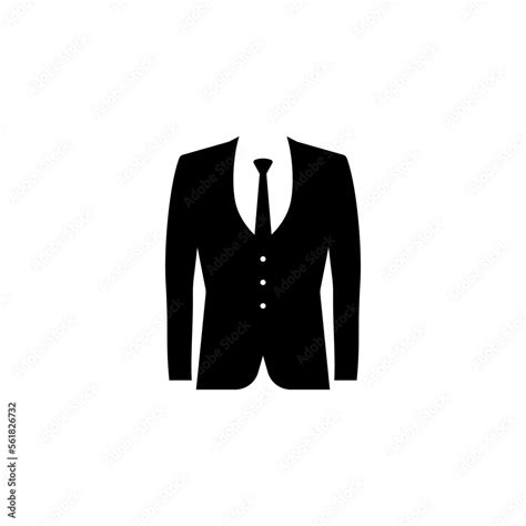 Wedding Tuxedo Bow Tie Suit Vector Illustration Isolated On White