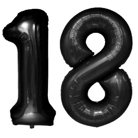 Balon CYFRA 18 Czarna Osiemnastka URODZINY 100 Cm 13757838899 Allegro Pl