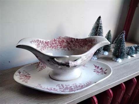 ANCIENNE ET TRÈS Belle Saucière ROSES T F BADONVILLER XIXÈME EUR 25 00