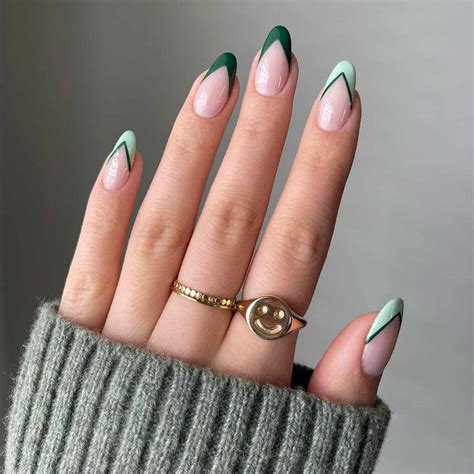 Green French Manicure Ideas From Sage To Forest