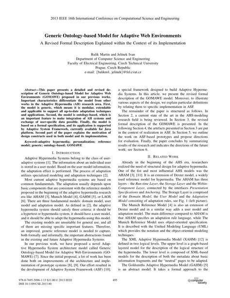 pdf generic ontology based model for adaptive web environments a revised formal description