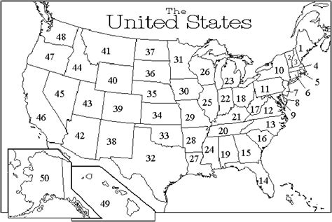Free Printable United States Map Quiz States