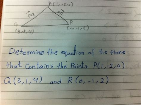 solved determine the equation of the plane that contains