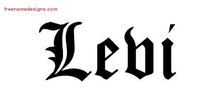 Blackletter Name Tattoo Designs Levi Printable Free Name Designs