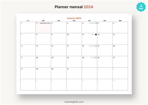 Planner 2024 Mensal Para Imprimir Image To U
