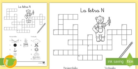 Crucigrama La Letra N Teacher Made Twinkl