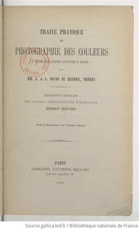 Trait Pratique De Photographie Des Couleurs Syst Me D H Liochromie