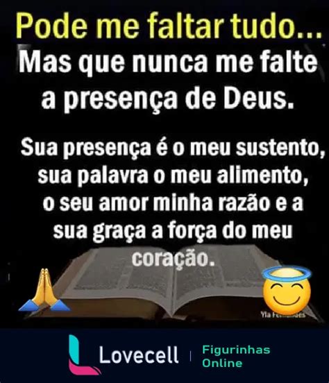 Figurinha Mensagem Evangélica Presença de Deus para WhatsApp Lovecell