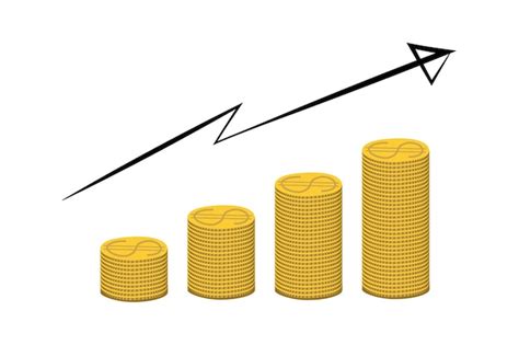 Pila de monedas de dólar con flecha hacia arriba dinero economía
