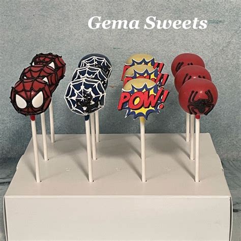 Spiderman Inspired Cake Pops By Gema Sweets Spiderman Party Crochet
