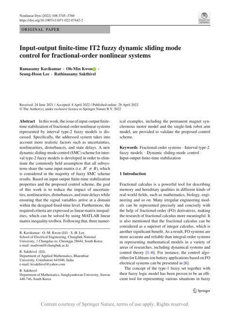 input output finite time it2 fuzzy dynamic sliding mode control for fractional order nonlinear