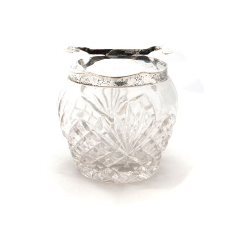 Glass Sugar Bowl Sos Pascalls Sugar Bowl Art Deco Cut Glass Sugar Bowl Silver Plate Lid
