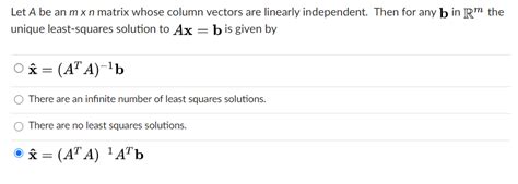 solved let a be an mxn matrix whose column vectors are