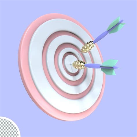 Premium PSD 3d Render Dart Board Target Board Bullseye With Arrow