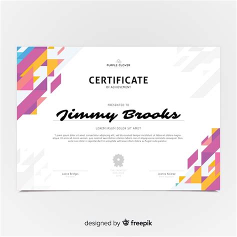 Plantilla Colorida De Certificado Con Dise O Plano Vector Premium