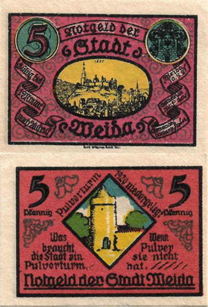 5 Pfennig Ciudad De Weida Turingia Numista