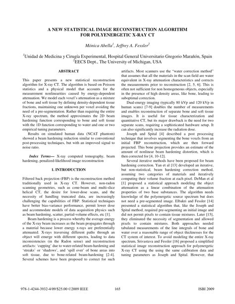 pdf a new statistical image reconstruction algorithm for