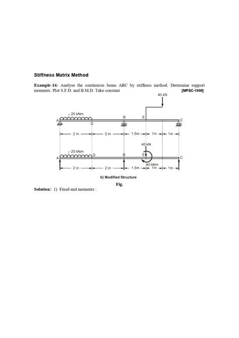 Stiffness Matrix Method Example Mpsc Civil