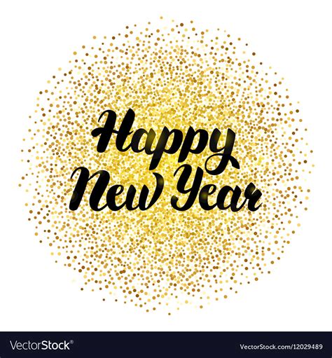 Happy New Year Lettering With Gold Royalty Free Vector Image