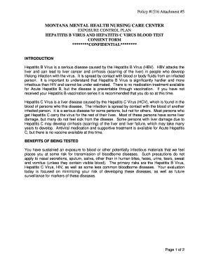 Fillable Online Dphhs Mt 1516 5 Exposure Control Hepatitis B C Blood
