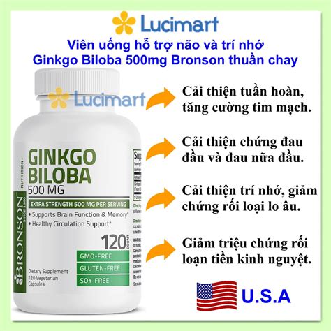 Ginkgo Biloba 500mg Vegan Bronson Oral Tablet With 120 Tablets Us
