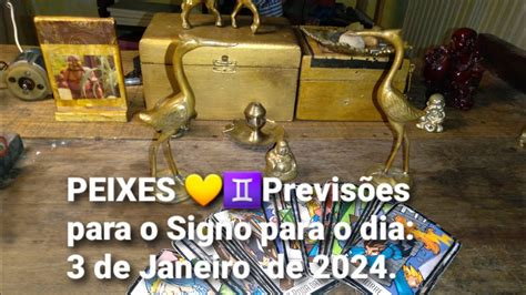 PEIXES Previsões para o Signo para o dia 3 de Janeiro de 2024 peixes
