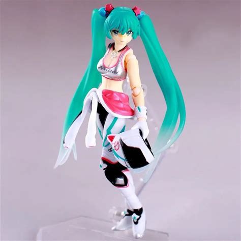 Japanese Anime Hatsune Miku Ev Mirai Racing 2013 Figma 233 Figure Pvc Sexy Girl Figure Resin
