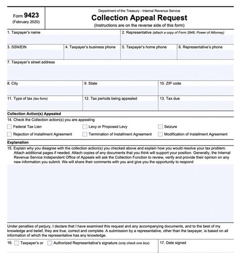 IRS Form 9423 A Guide To Your Collection Appeal Request In 2022 Irs