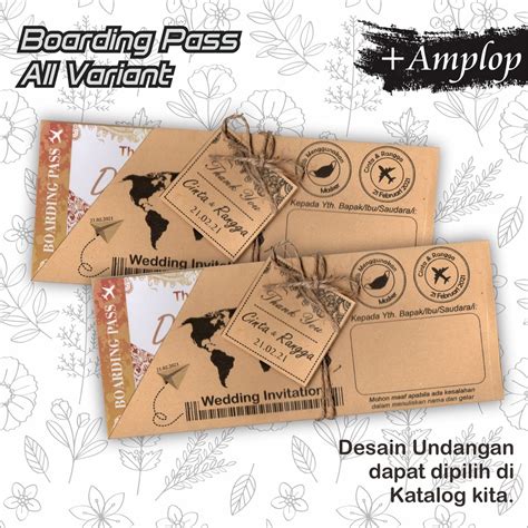 Jual Undangan Pernikahan Boarding Pass Amplop Unik Berkualitas By