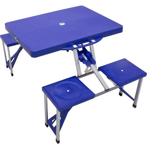 Mesa Dobr Vel Camping Tipo Maleta Bancos Frete Gr Tis