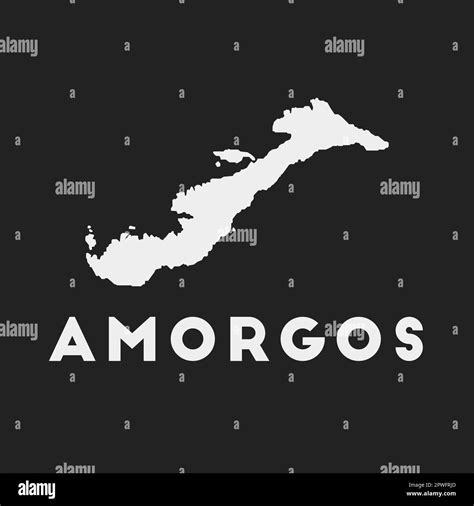 Amorgos Icon Island Map On Dark Background Stylish Amorgos Map With
