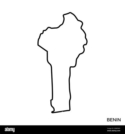 Line Map Of Benin Vector Stock Illustration Design Template Editable