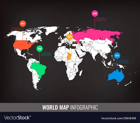 World Map Infographic Template All Country Are Vector Image