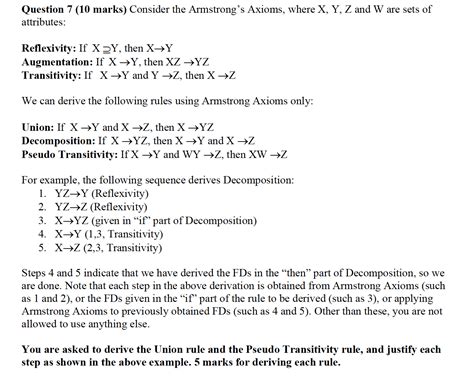 [solved] question 7 10 marks consider the armstrong s axioms where x course hero