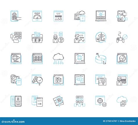 Business Intelligence Linear Icons Set Analytics Big Data Dashboards