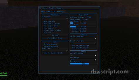 project slayers auto farm boss kill aura inf stamina scripts rbxscript