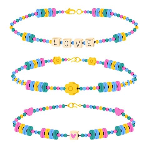 Pulseras de cuentas de amistad pulseras de plástico hechas a mano para