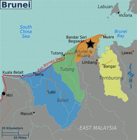 Map Of Brunei Map Regions Worldofmaps Net Online Maps And Travel