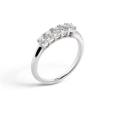 Anello Veretta In Oro Bianco Con Diamanti Ct Alfieri St John